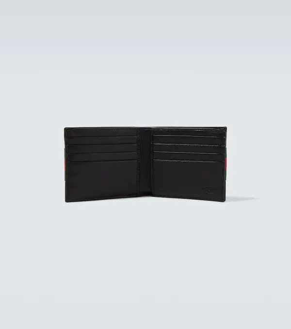 Gucci Web Trademark Leather Bifold Wallet
