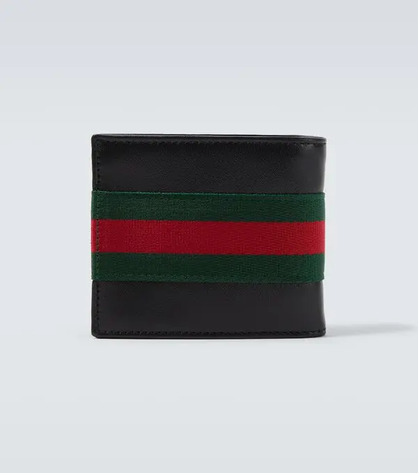 Gucci Web Trademark Leather Bifold Wallet