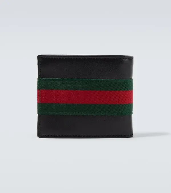 Gucci Web Trademark Leather Bifold Wallet