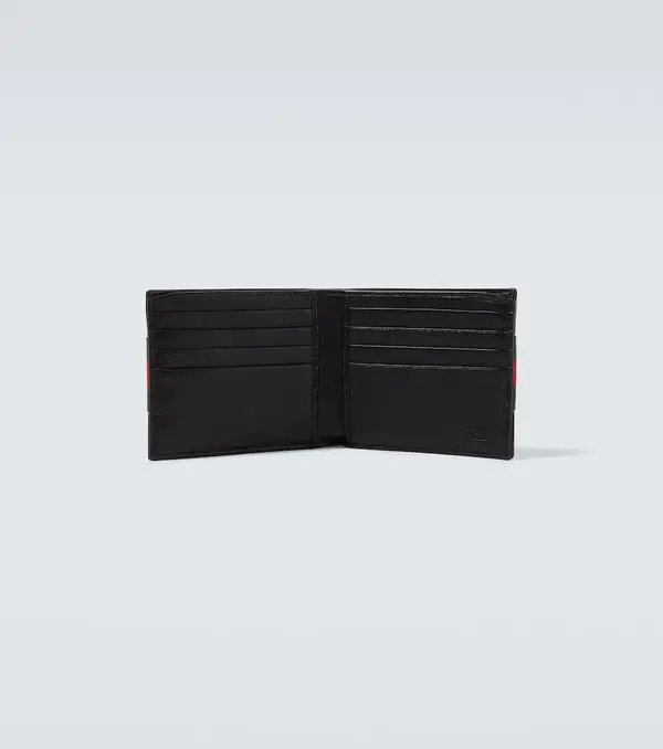 Gucci Web Trademark Leather Bifold Wallet