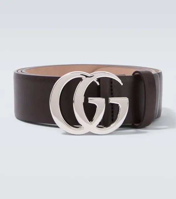 Gucci Flat Marmont Leather Belt - Brown