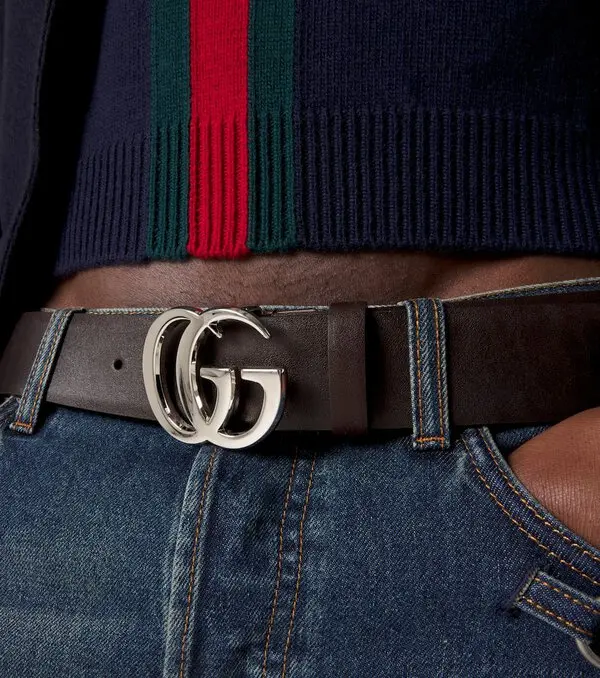 Gucci Flat Marmont Leather Belt