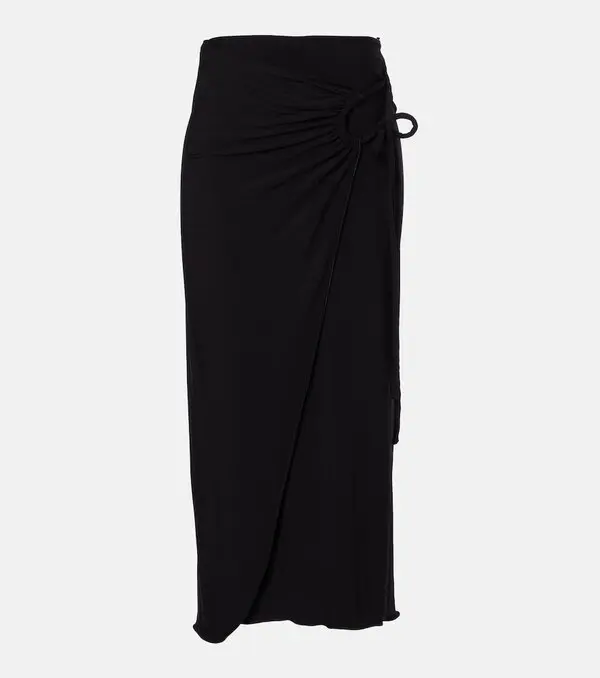 Max Mara Jersey Wrap Skirt - Black