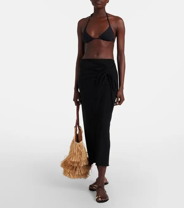 Max Mara Jersey Wrap Skirt - Black