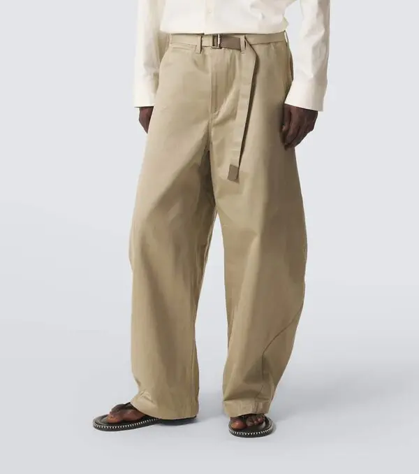 Sacai Cotton Chino Barrel-leg Pants
