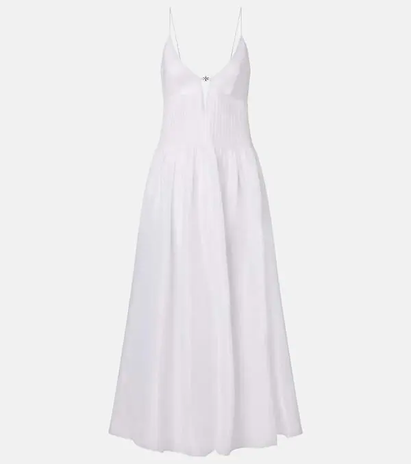 Tory Burch Linen And Silk Maxi Dress - White