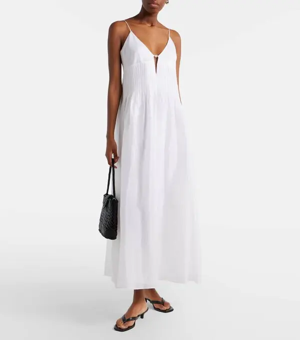 Tory Burch Linen And Silk Maxi Dress - White