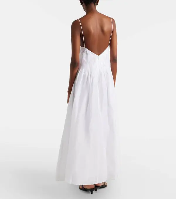 Tory Burch Linen And Silk Maxi Dress - White