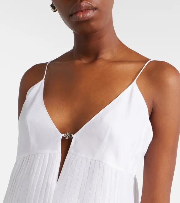 Tory Burch Linen And Silk Maxi Dress - White