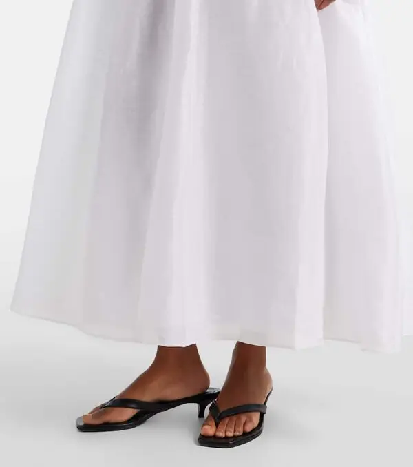 Tory Burch Linen And Silk Maxi Dress - White