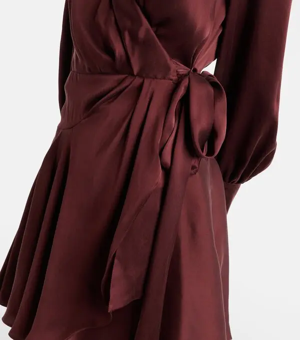 princess polly baby blue dress Drew Burgundy Marble Wrap Short Puff Sleeve Midi Dress main image 0