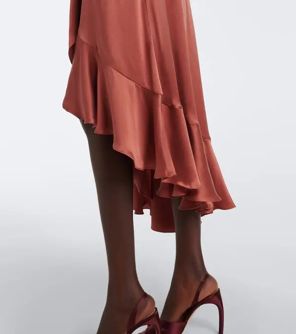 Zimmermann Silk Satin Wrap Dress - Pink