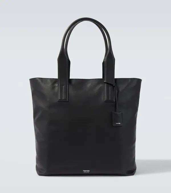 TOM FORD Leather Tote Bag - Black