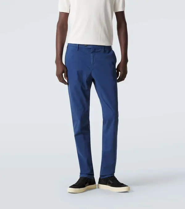 Canali Cotton Straight Chinos - Blue