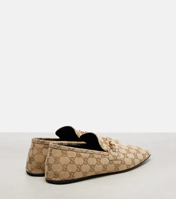 Gucci Horsebit Gg Canvas Loafers - Beige