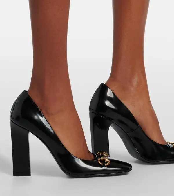 Gucci Signora Horsebit Patent Leather Pumps