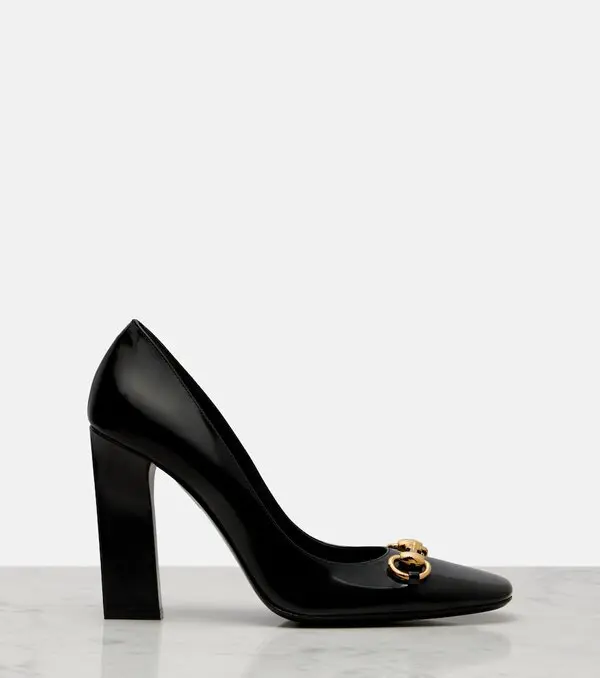 Gucci Signora Horsebit Patent Leather Pumps