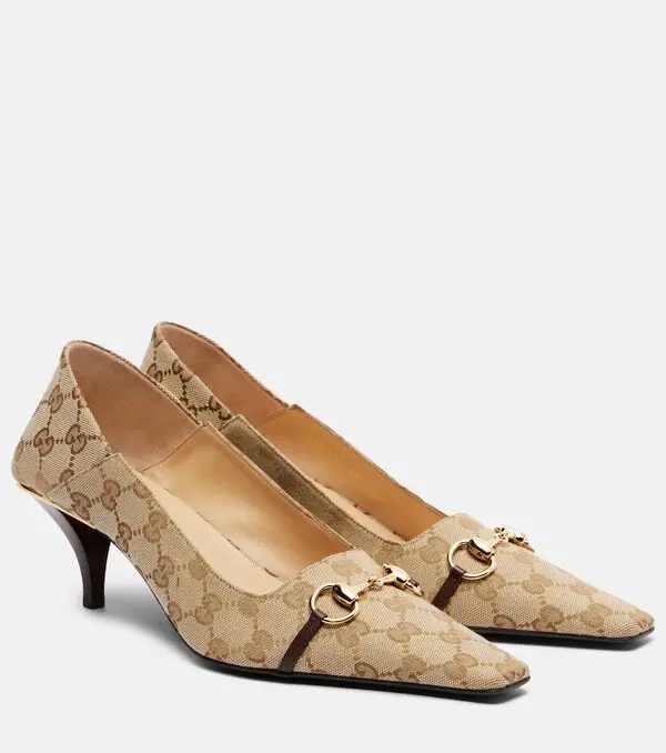 Gucci Vittoria 55 Gg Canvas Pumps - Beige