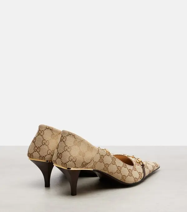 Gucci Vittoria 55 Gg Canvas Pumps - Beige