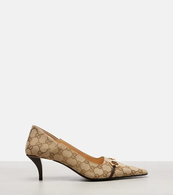 Gucci Vittoria 55 Gg Canvas Pumps - Beige