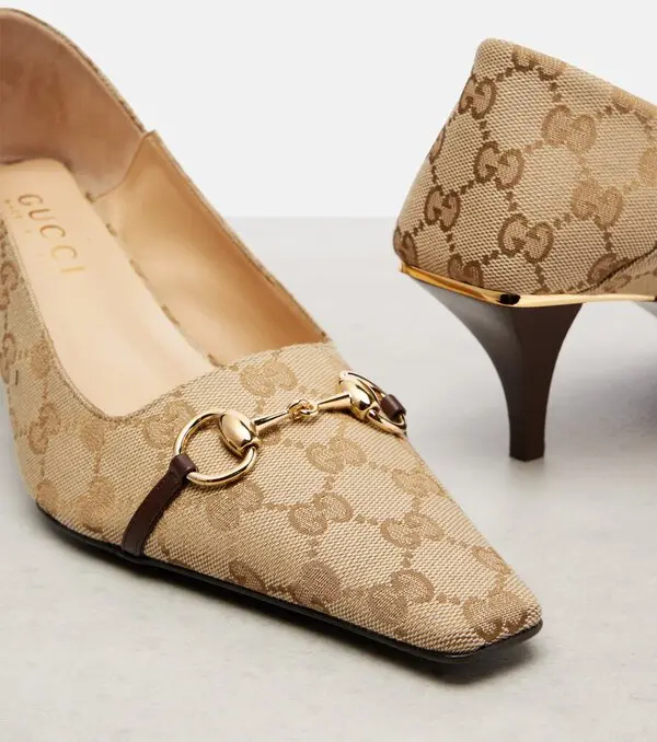Gucci Vittoria 55 Gg Canvas Pumps - Beige