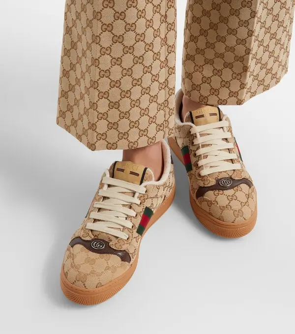 Gucci Screener Gg Canvas Sneakers - Brown