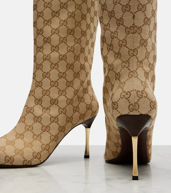 Gucci Gg Canvas Knee-high Boots