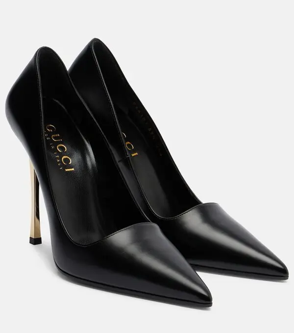 Gucci Bombshell 120 Leather Pumps - Black