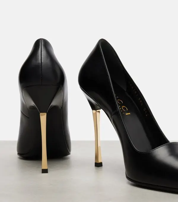 Gucci Bombshell 120 Leather Pumps - Black