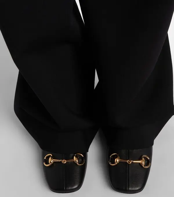 Gucci Signora Horsebit Leather Ankle Boots