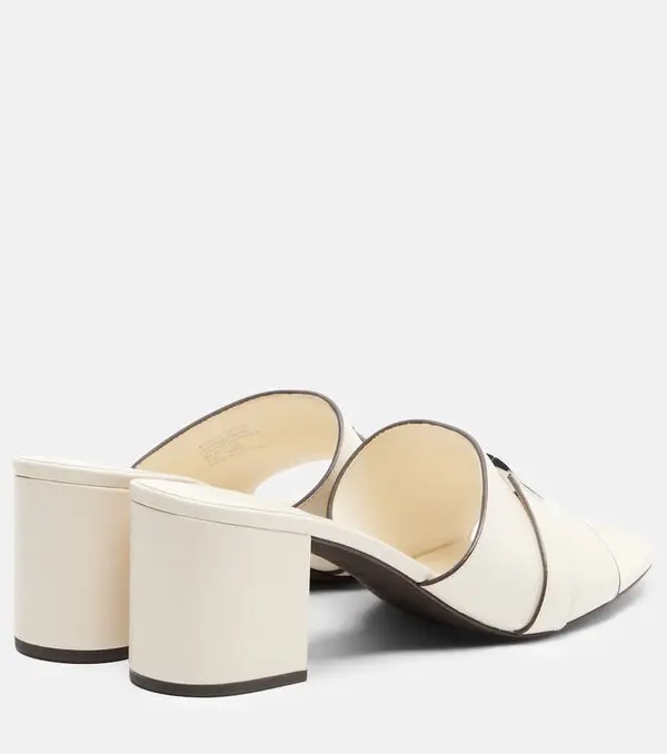 Tory Burch Leelee Leather Mules - White
