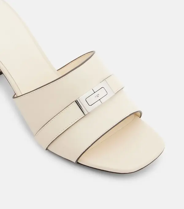 Tory Burch Leelee Leather Mules - White