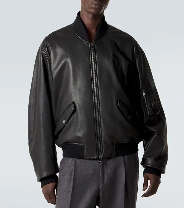 Dolce & Gabbana Leather Bomber Jacket