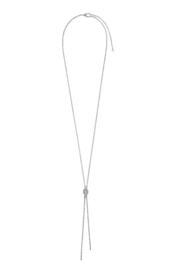 TOTEME Rhodium-plated Rope Lariat Necklace - Silver