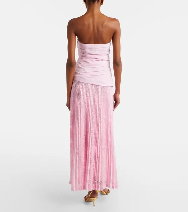Simkhai Annalise Plissé Lace Maxi Dress