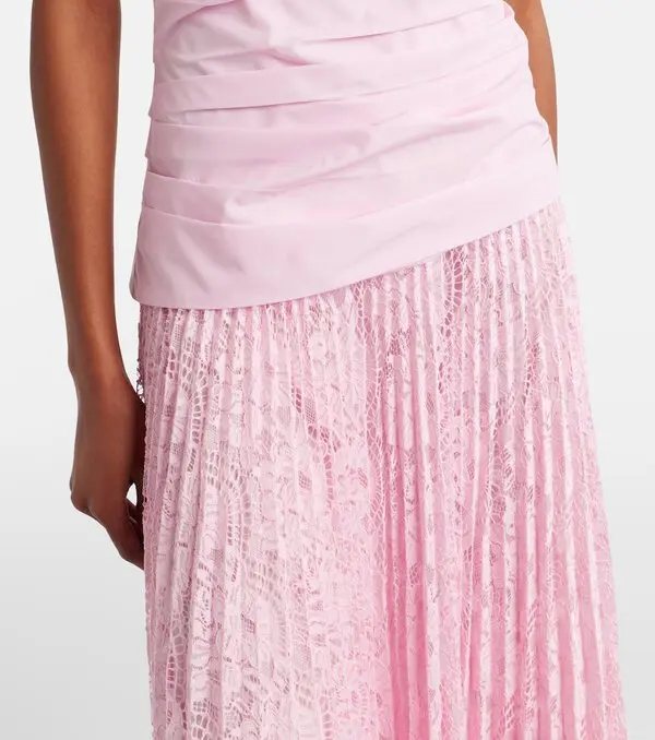 Simkhai Annalise Plissé Lace Maxi Dress