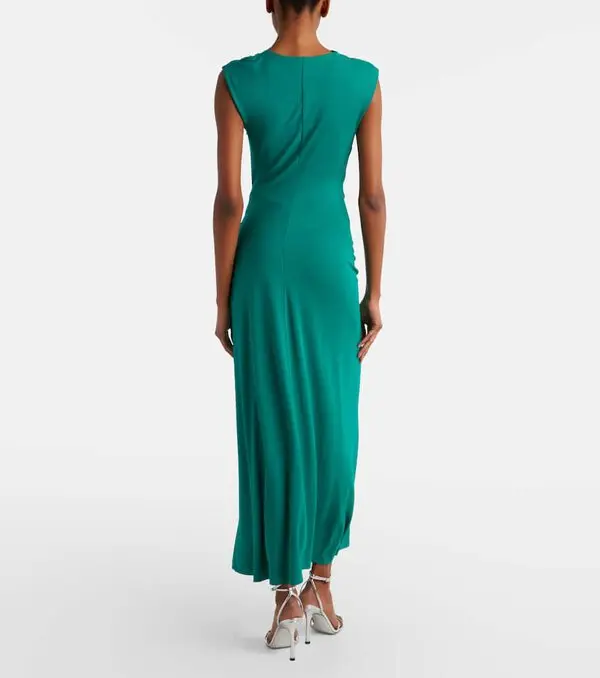 Simkhai Acacia Draped Jersey Maxi Dress - Green
