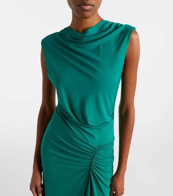 Simkhai Acacia Draped Jersey Maxi Dress - Green