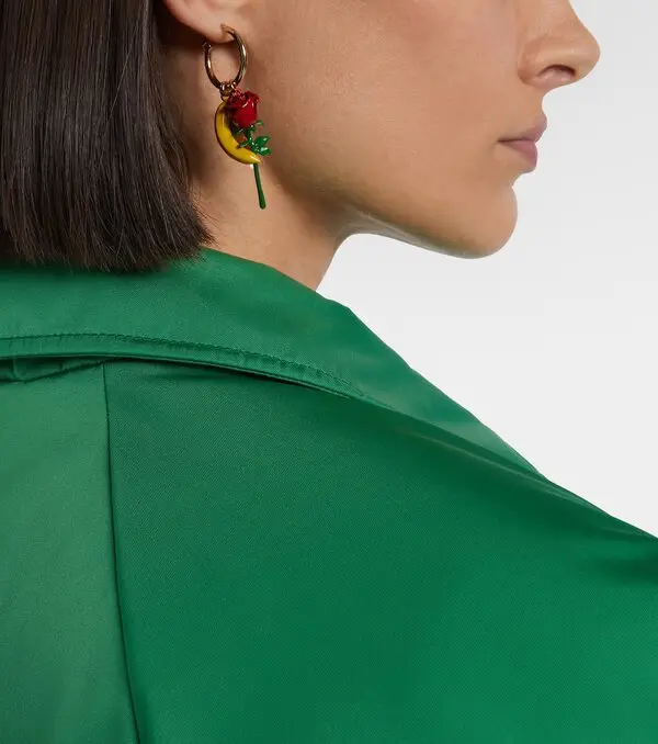 Prada Embellished Enamel Hoop Earrings