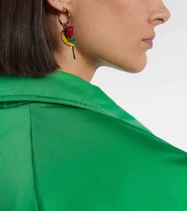 Prada Embellished Enamel Hoop Earrings