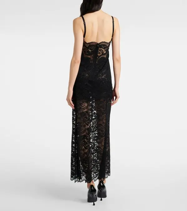 Rabanne Lace Maxi Dress - Black
