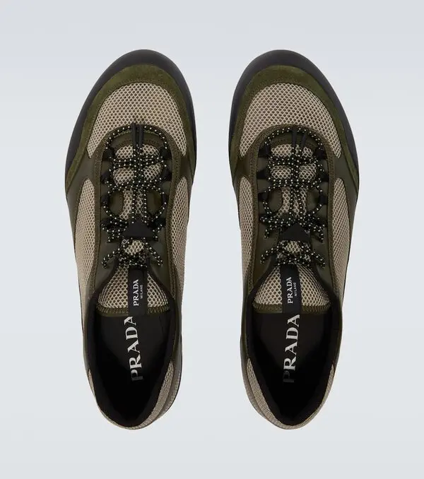 Prada Speedrock Leather-trimmed Sneakers