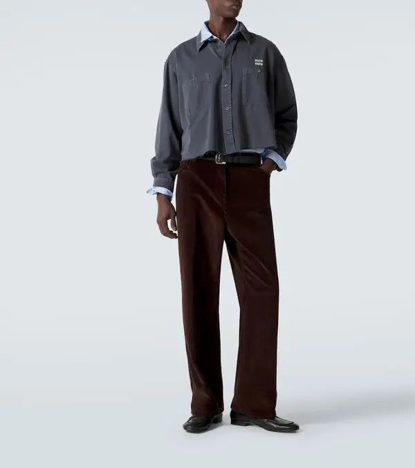 Miu Miu Logo Denim Shirt