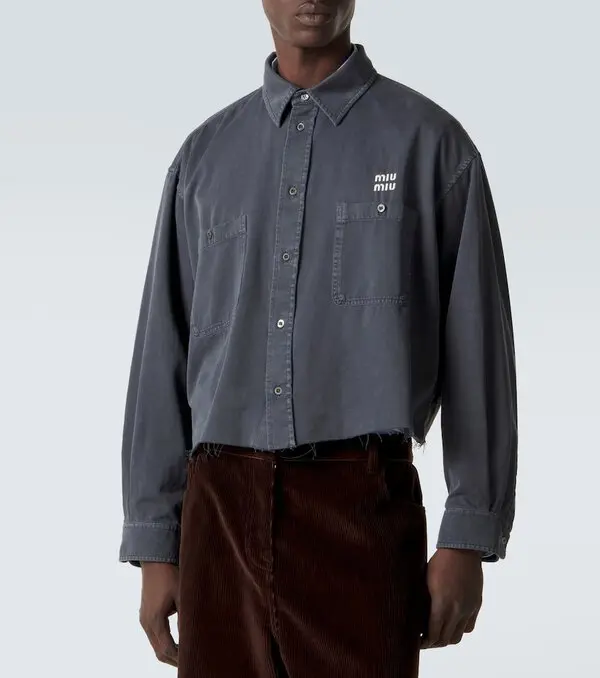 Miu Miu Logo Denim Shirt