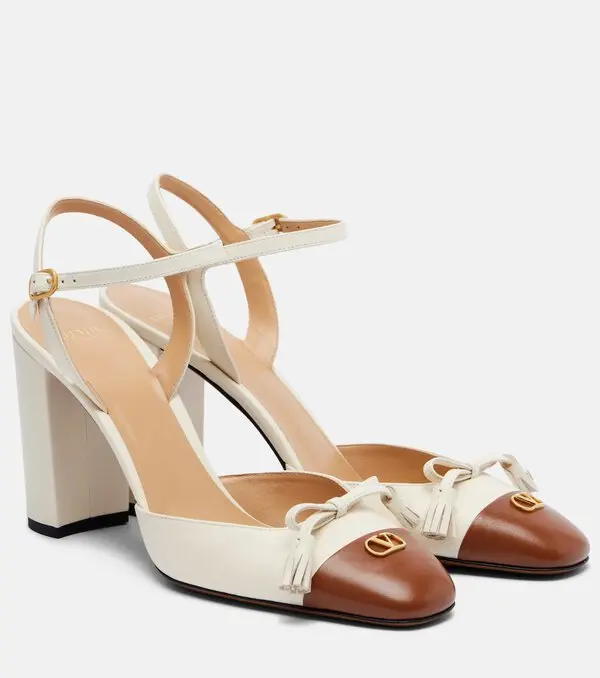 Valentino Garavani Valet Du Roi Leather Pumps - White