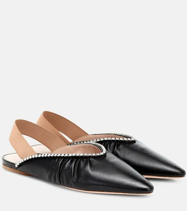 Miu Miu Leather Slingback Ballet Flats