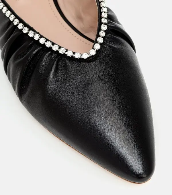 Miu Miu Leather Slingback Ballet Flats