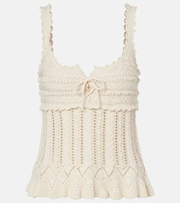 MARANT ETOILE Neves Crochet Cotton Top - Beige