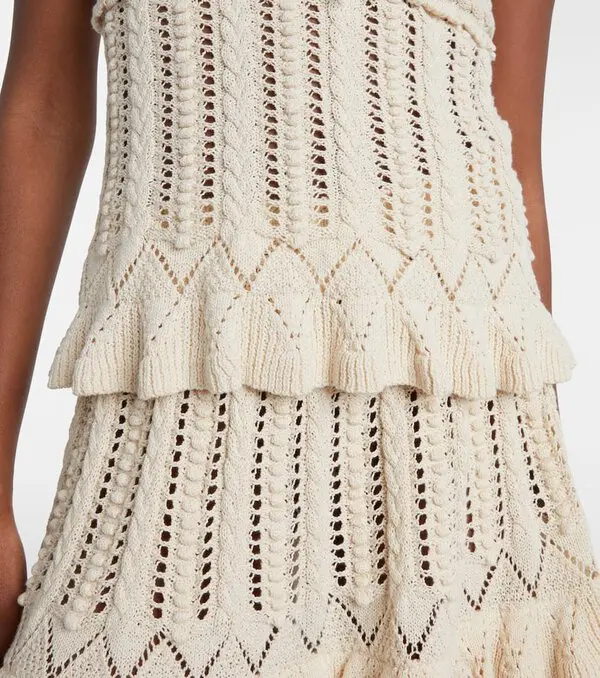 MARANT ETOILE Neves Crochet Cotton Top - Beige