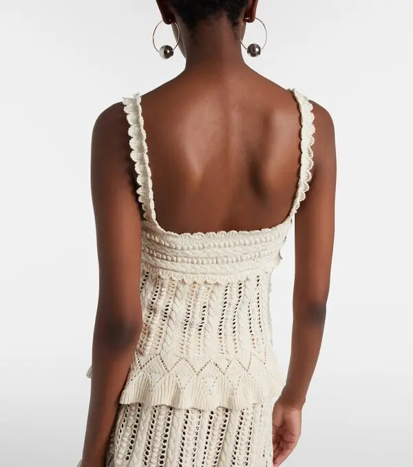 MARANT ETOILE Neves Crochet Cotton Top - Beige